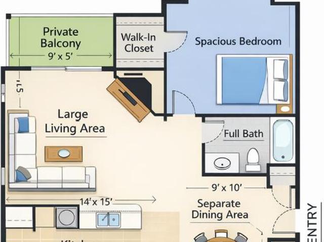 1 Br, 1 bath, Condo 434 Caledon Ct