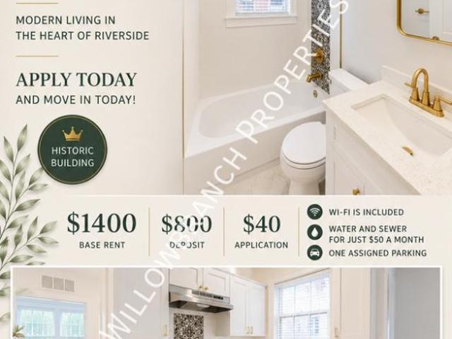 1 Br, 1 bath, Condo 2331 Riverside Ave