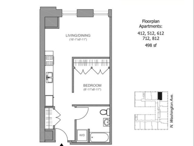 1 Br, 1 bath, Apartment 129 N Washington Ave
