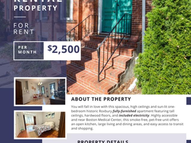 1 BR, 1 BA Apartment Mount Pleasant Avenue, Unit U1, Boston, MA 02119