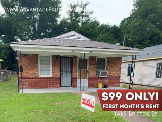 1 BR, 1 BA Apartment 1445 Britton St, Memphis, TN 38108