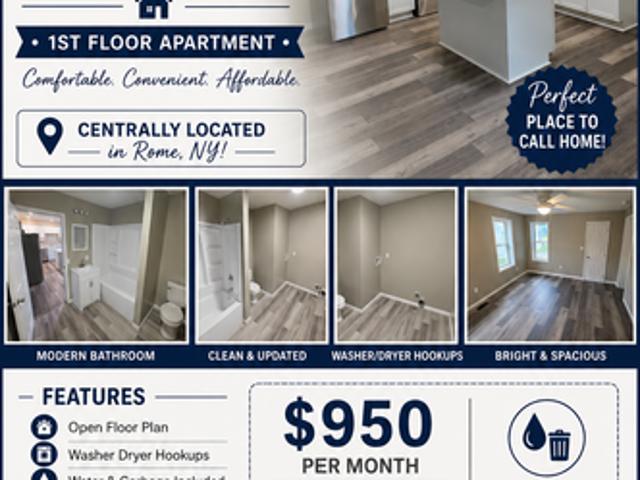 1 BR, 1 BA Apartment 506 West Dominick Street, Unit Apt 1, Rome, NY 13440