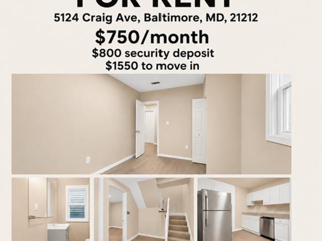 1 BR, 1 BA Apartment 5124 Craig Avenue, Unit 6, Baltimore, MD 21212