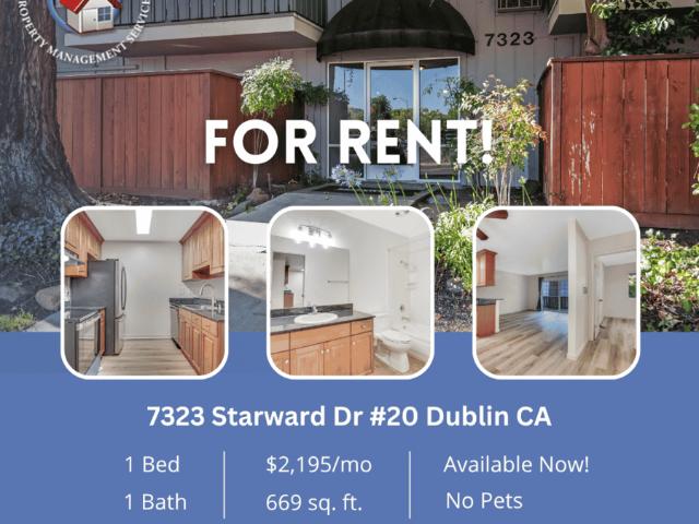 1 BR, 1 BA Apartment 7323 Starward Dr, Dublin, CA 94568