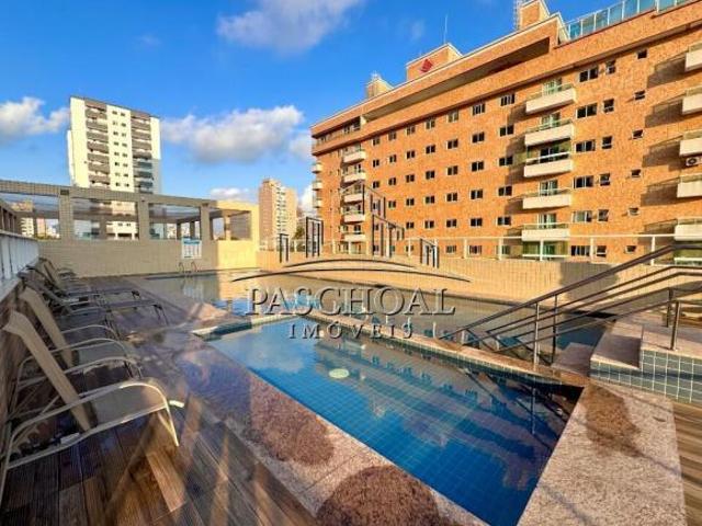 1 QUARTO NA AVIAÇÃO PRAIA GRANDE COM SACADA GOURMET E LAZER COMPLETO
