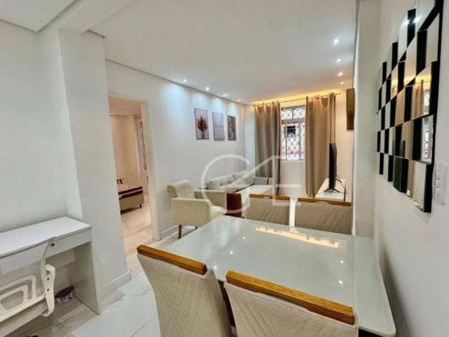 1 Quarto no Boqueirão | Reformado | 1 Quadra da Praia | Vaga | Porteira Fechada