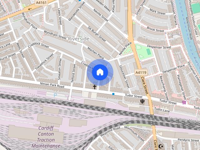 £1,250 PCM, Two Bedroom House with Enclosed Garden in Craddock Street, Riverside, Cardiff, CF11 6EX