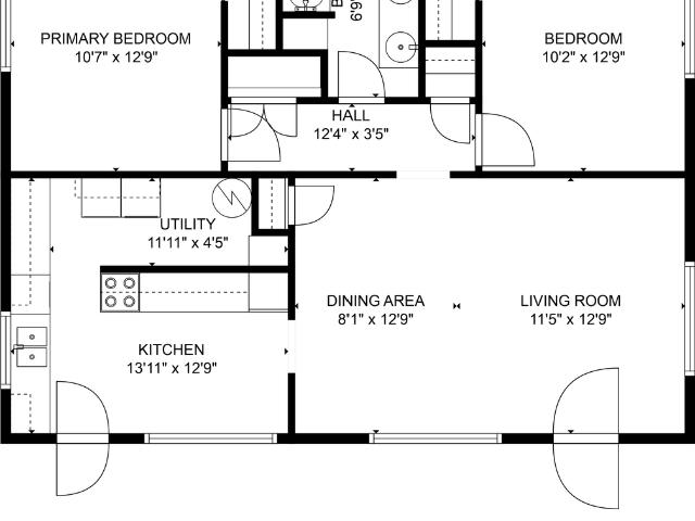 2 Bed 1 Bath Garden Level Duplex