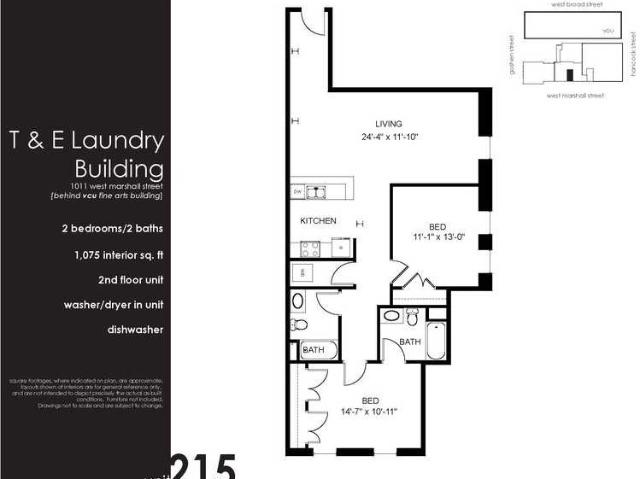 2 Bedroom Condo for Rent at 1011 W Marshall St #215, Richmond, VA 23220 Carver