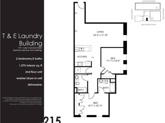2 Bedroom Condo for Rent at 1011 W Marshall St #215, Richmond, VA 23220 Carver
