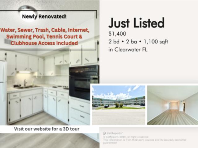 2 Bedroom Condo for Rent at 2455 Finlandia Ln, Clearwater, FL 33763 On Top of the World