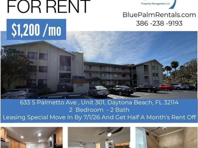 2 Bedroom Condo for Rent at 633 S Palmetto Ave, Daytona Beach, FL 32114