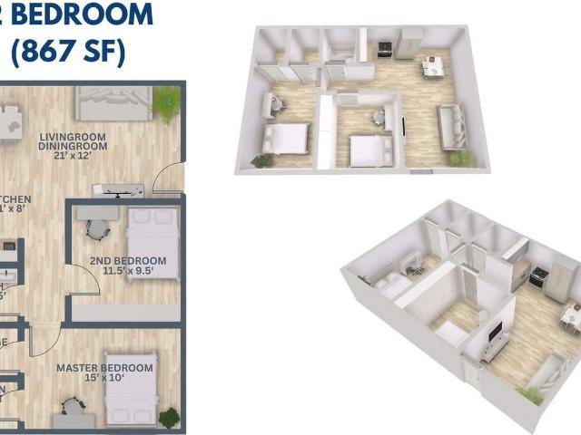 2 Bedroom Apartment for Rent at 2350 E Water St #C211, Tucson, AZ 85719 Campbell Grant