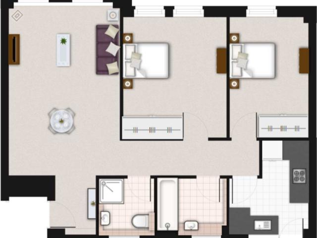 2 bedroom flat to rent on Fulham Road, London
