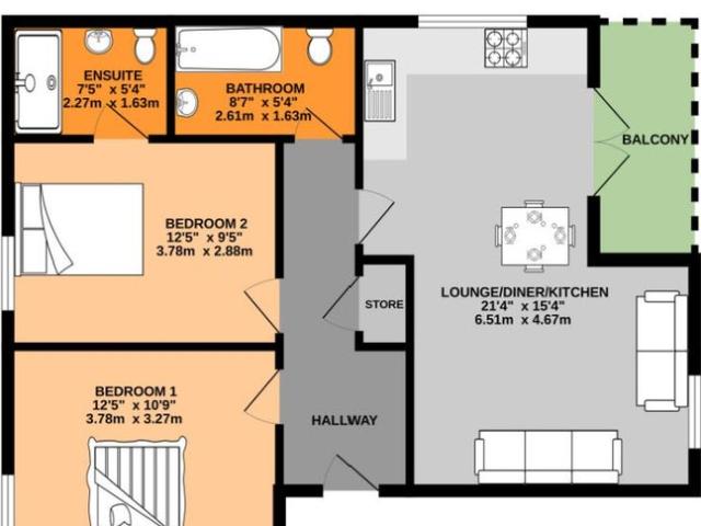 2 Bedroom Flat to Rent