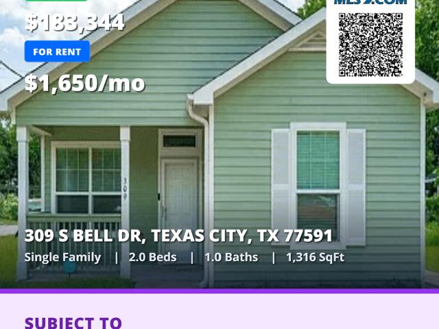 2 Bedroom Home for Rent at 309 S Bell Dr #NA, Texas City, TX 77591