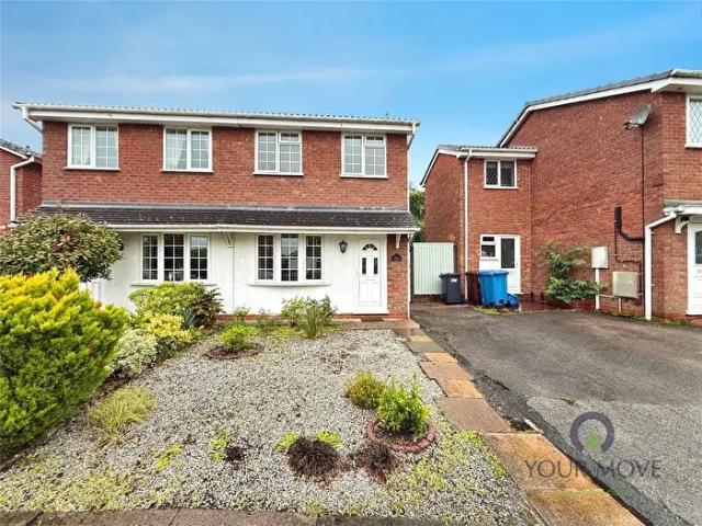2 Bedroom Semi Detached House To Rent In Crestwood Close, Stretton, Burton On Trent, Staffordshire, DE13