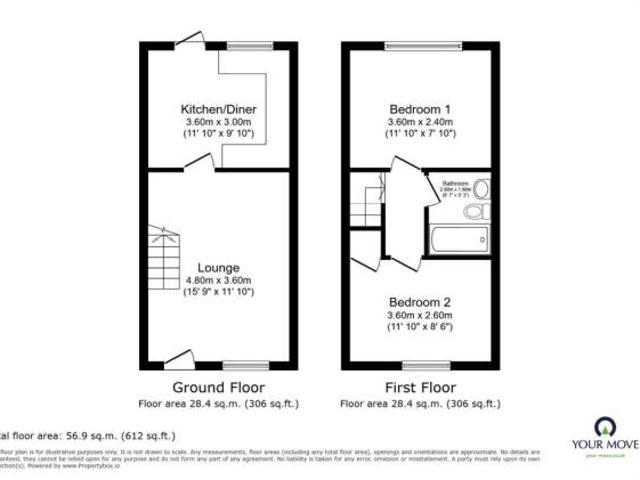 2 bedroom terraced house for rent in Pennine Way, Downswood, Maidstone, Kent, ME15