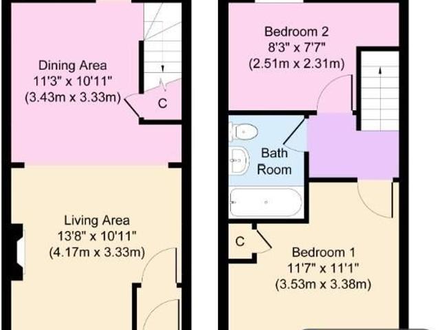 2 bedroom terraced house to rent