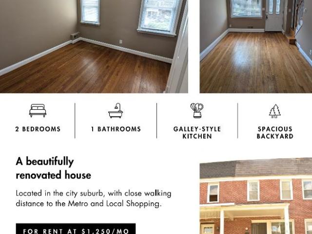 2 Br, 1 bath, Townhouse/Brownstone/RowHouse 5119 Nelson Ave