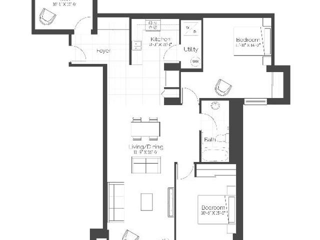 2 Br, 1 bath, Apartment 17 Aberdeen Street