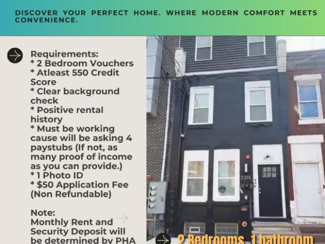 2 Br, 1 bath, Apartment 2215 North 10th Street