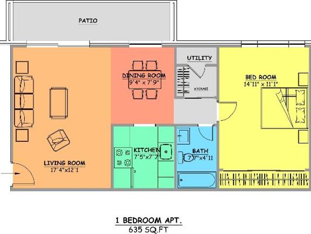 2 Br, 1 bath, Apartment 5560 Library Road