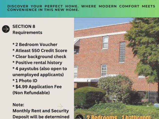 2 Br, 1 bath, Apartment 7900 Gilbert Street