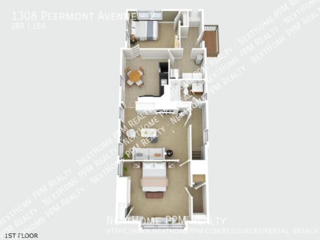 2 Br, 1 bath, Condo 1308 Peermont Avenue