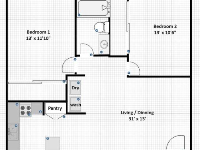 2 Br, 1 bath, Single Family 1597 West Mountain View Road