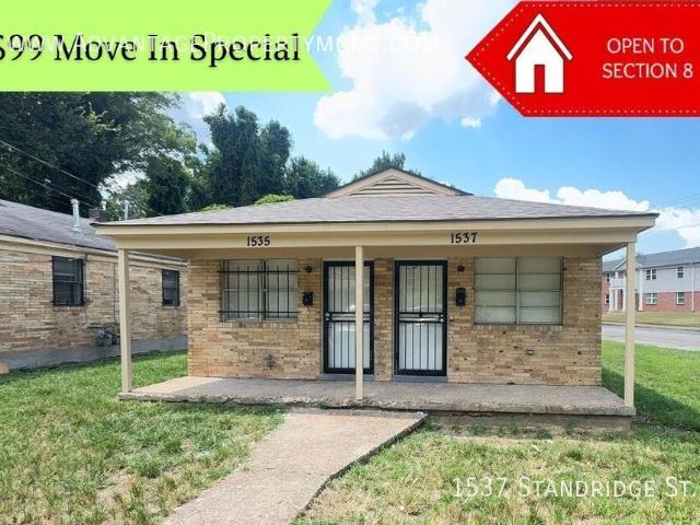 2 BR, 1 BA Apartment 1537 Standridge St Memphis, TN 38108
