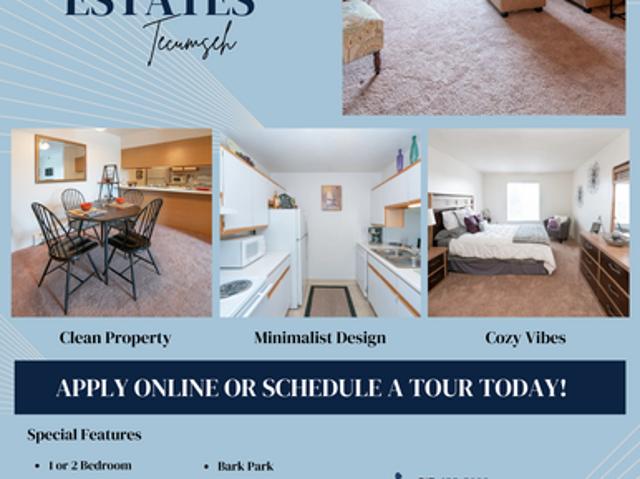 2 BR, 1 BA Apartment 1086 E Chicago Blvd, Unit 11, Tecumseh, MI 49286