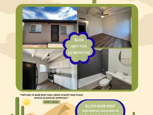 2 BR, 1 BA Apartment 26 E Glenn Street, Tucson, AZ 85705