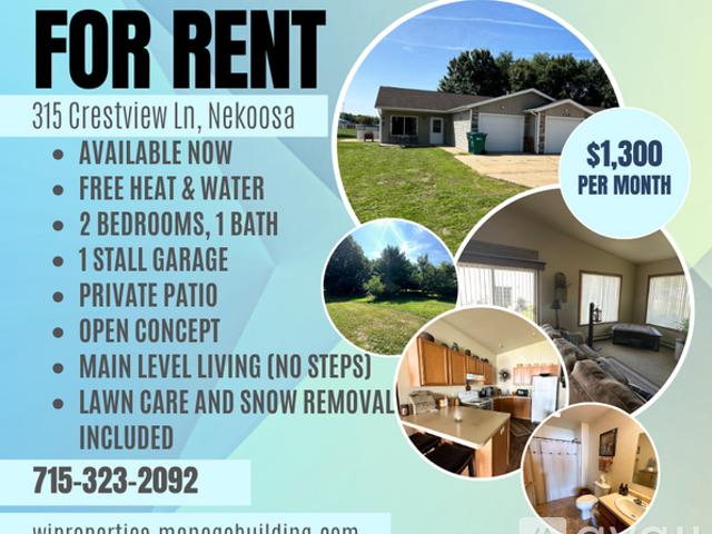 2 BR, 1 BA Apartment 315 Crestview Ln, Unit C, Nekoosa, WI 54457