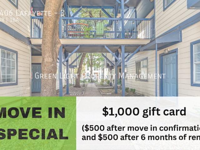 2 BR, 1 BA Apartment 4406 Lafayette, Dallas, TX 75204