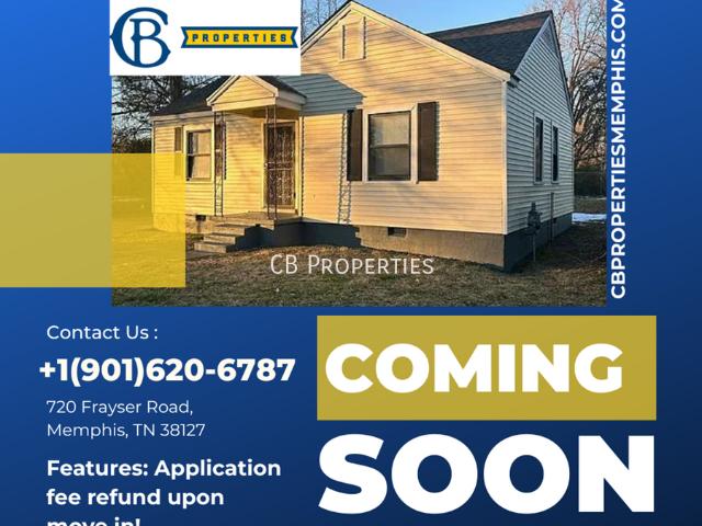 2 BR, 1 BA Apartment 720 Frayser Dr Memphis, TN 38127