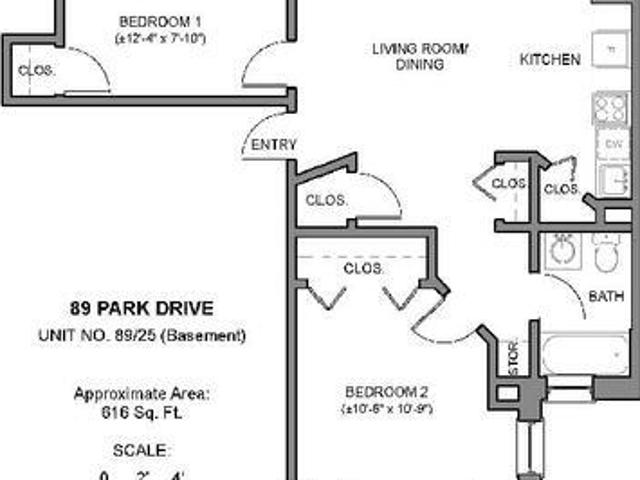 2 BR, 1 BA Apartment 89 Park Dr, Unit 25, Boston, MA 02215