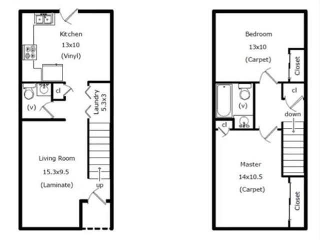 2 Br, 2 bath, Townhouse/Brownstone/RowHouse 4887 Basswood Drive