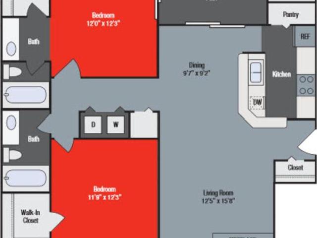 2 Br, 2 bath, Apartment 6060 Laurel Ln