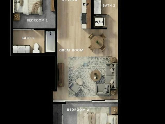 2 BR, 2 BA Apartment 929 Walnut, Kansas City, MO 64106