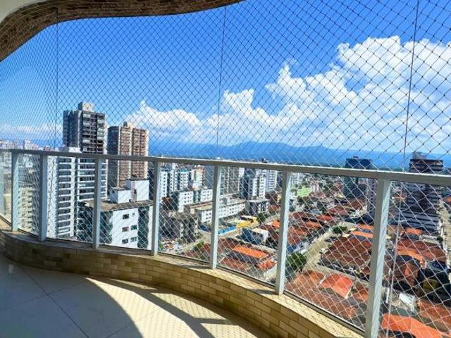 2 Quartos 1 suite 2 vagas, sacada e vista mar, Guilhermina Praia Grande