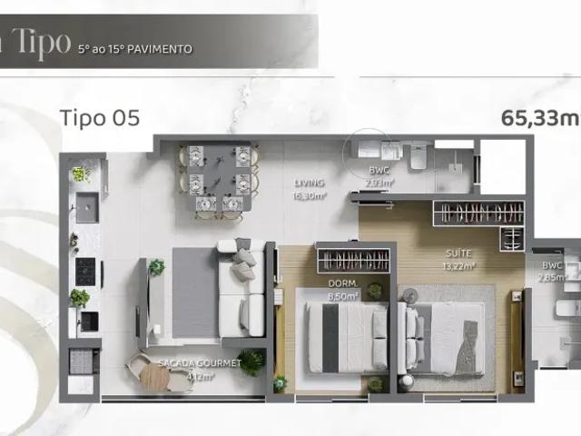 2 quartos com 1 vaga
