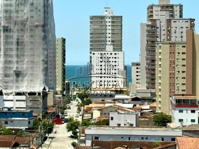 2 QUARTOS SENDO 1 SUÍTE AVIAÇÃO EM PRAIA GRANDE COM VISTA MAR