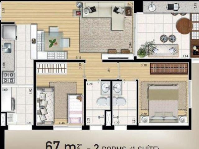 2 vaga e depósito com 67m², 2 dorms 1 suite Vila Mariana