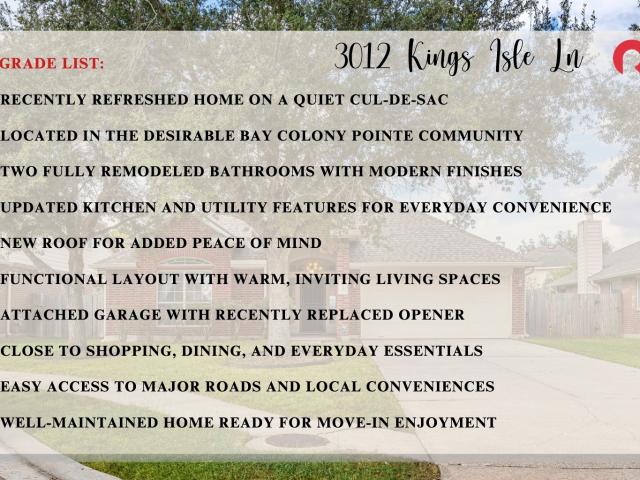 3012 King Isle Ln, Dickinson, TX 77539 | MLS #84003 | Compass