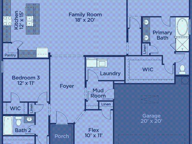 3 Bed, 2 Bath New Home plan in Waxahachie, TX