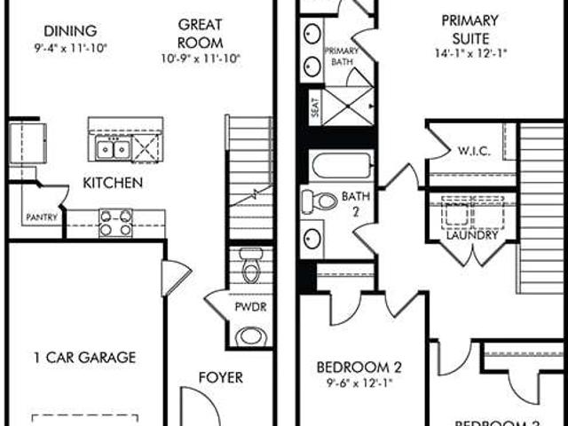 3 Bed, 2 Bath New Home plan in Charlotte, NC
