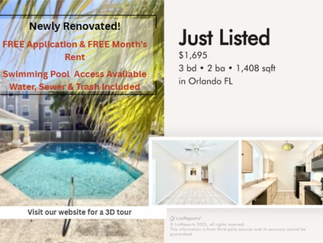 3 Bedroom Condo for Rent at 1224 South Hiawassee Road, Orlando, FL 32835 Metro West