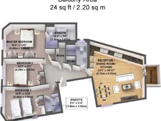 3 bedroom flat for rent in Woodlands Golders Green NW11