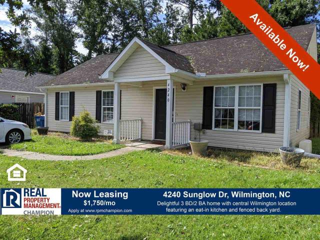 3 Bedroom Home for Rent at 4240 Sunglow Dr, Wilmington, NC 28405